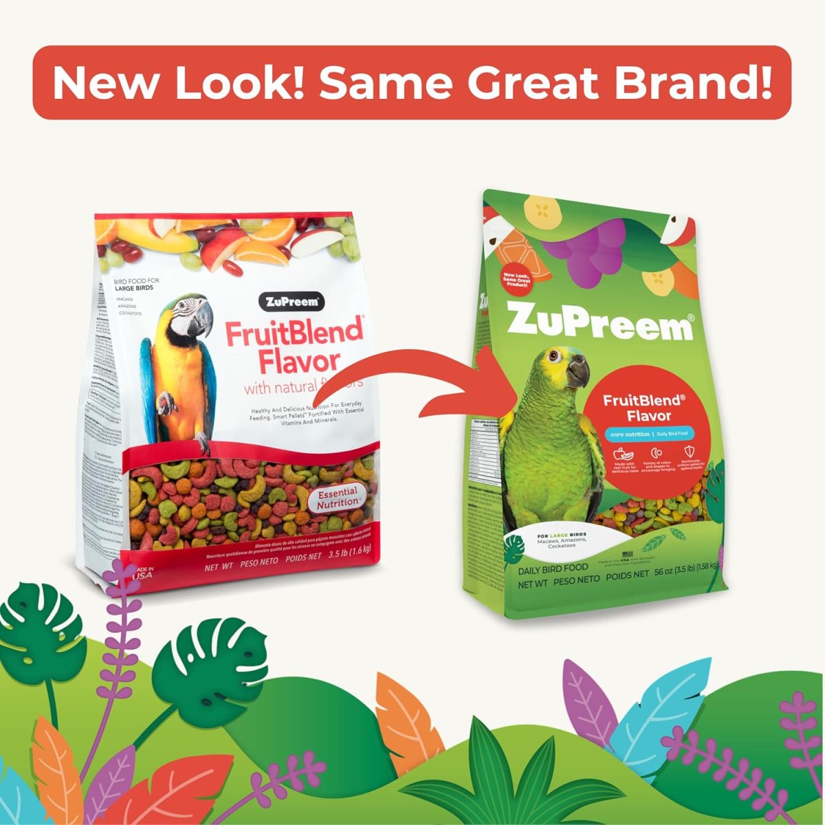 Zupreem Fruit Blend Bird Food 1.6kg – Macaws, Amazons & Cockatoos - Petopia