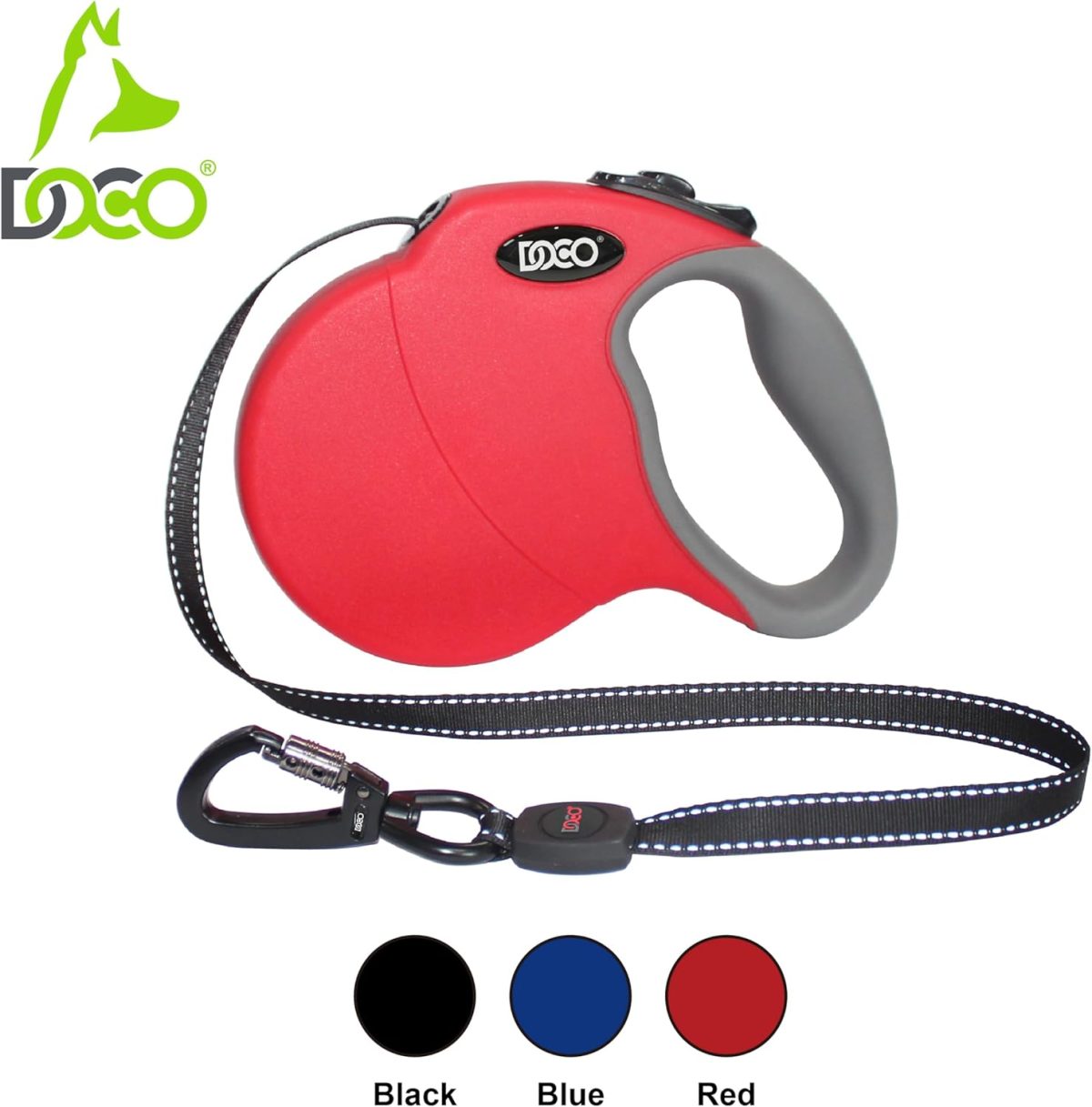 Doco All Day Adventure Red Retractable Dog Leash Large – 16ft - Petopia